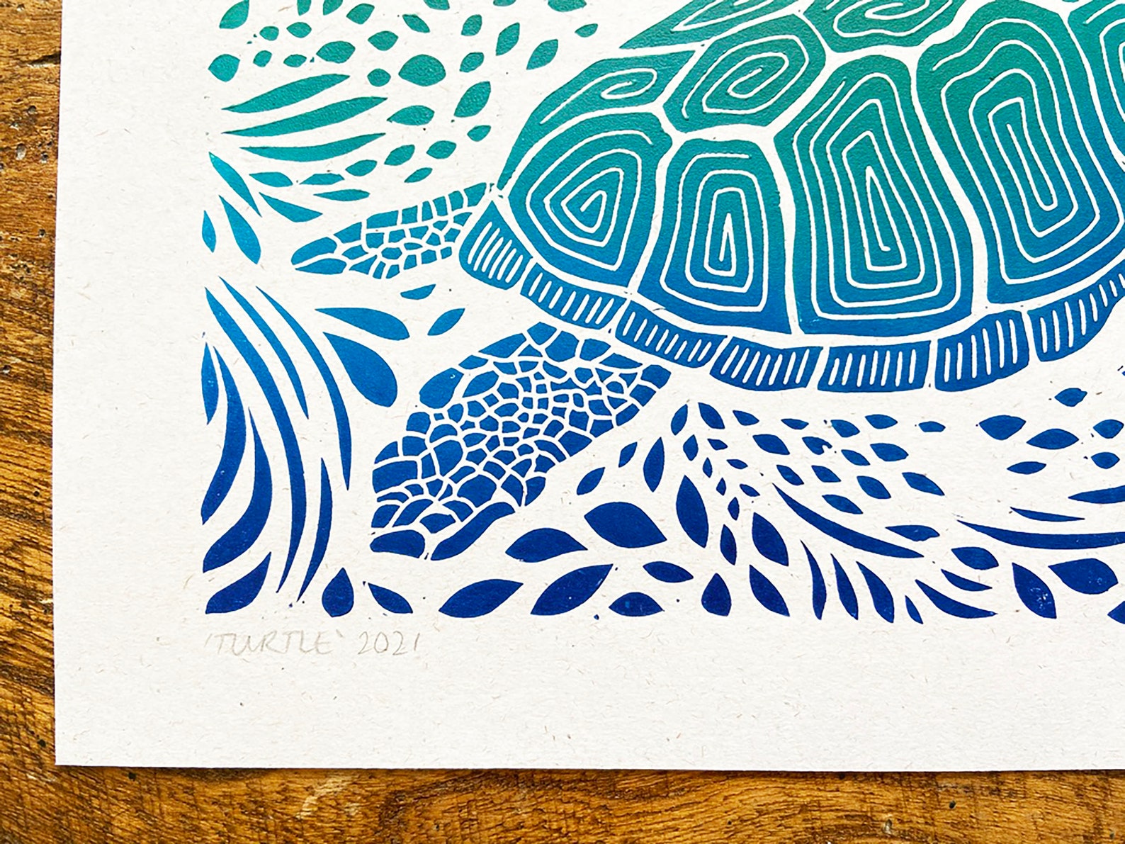 Turtle Linocut Print Original Art Under the Sea Nursery - Etsy Israel