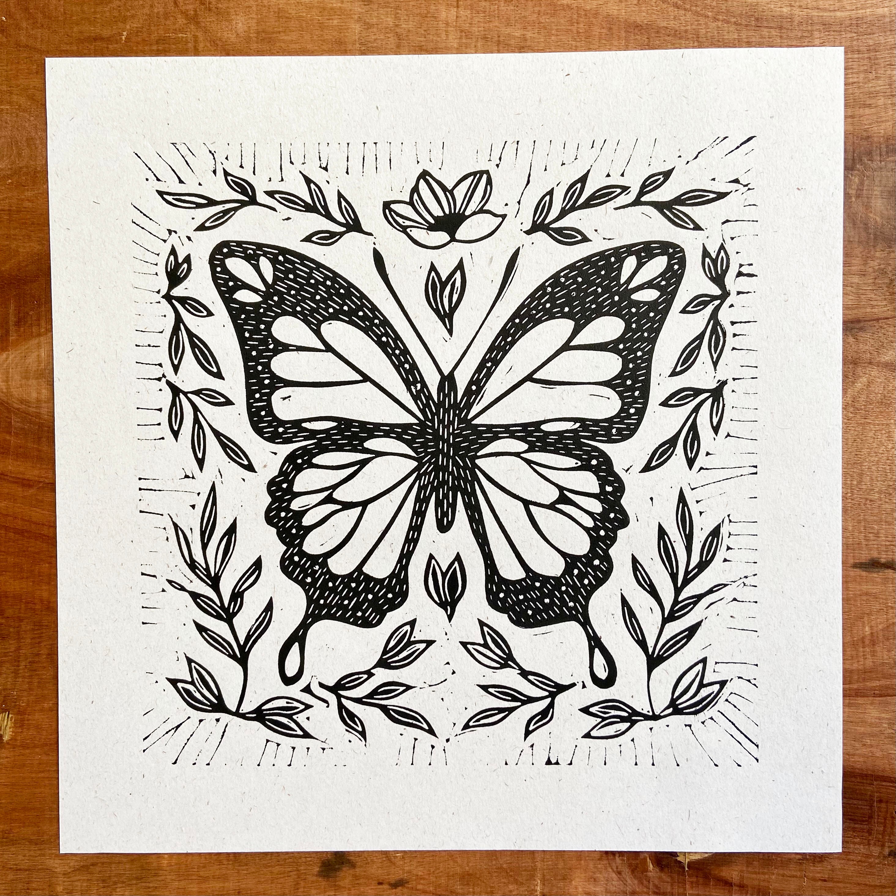Schmetterling Druck Linolschnitt Original Kunst | Etsy