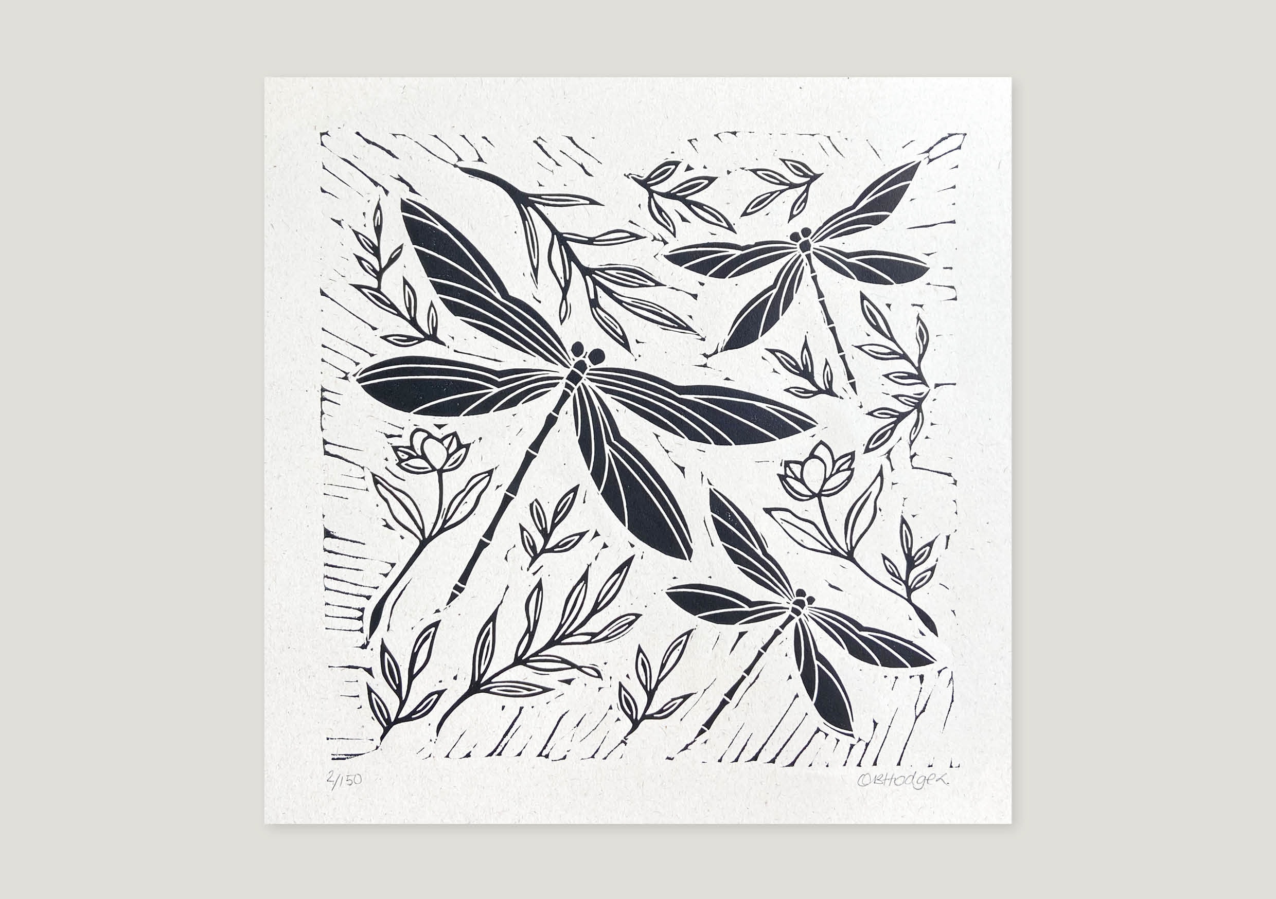 Dragonfly Linocut Print Black and White Print Original Art - Etsy Canada