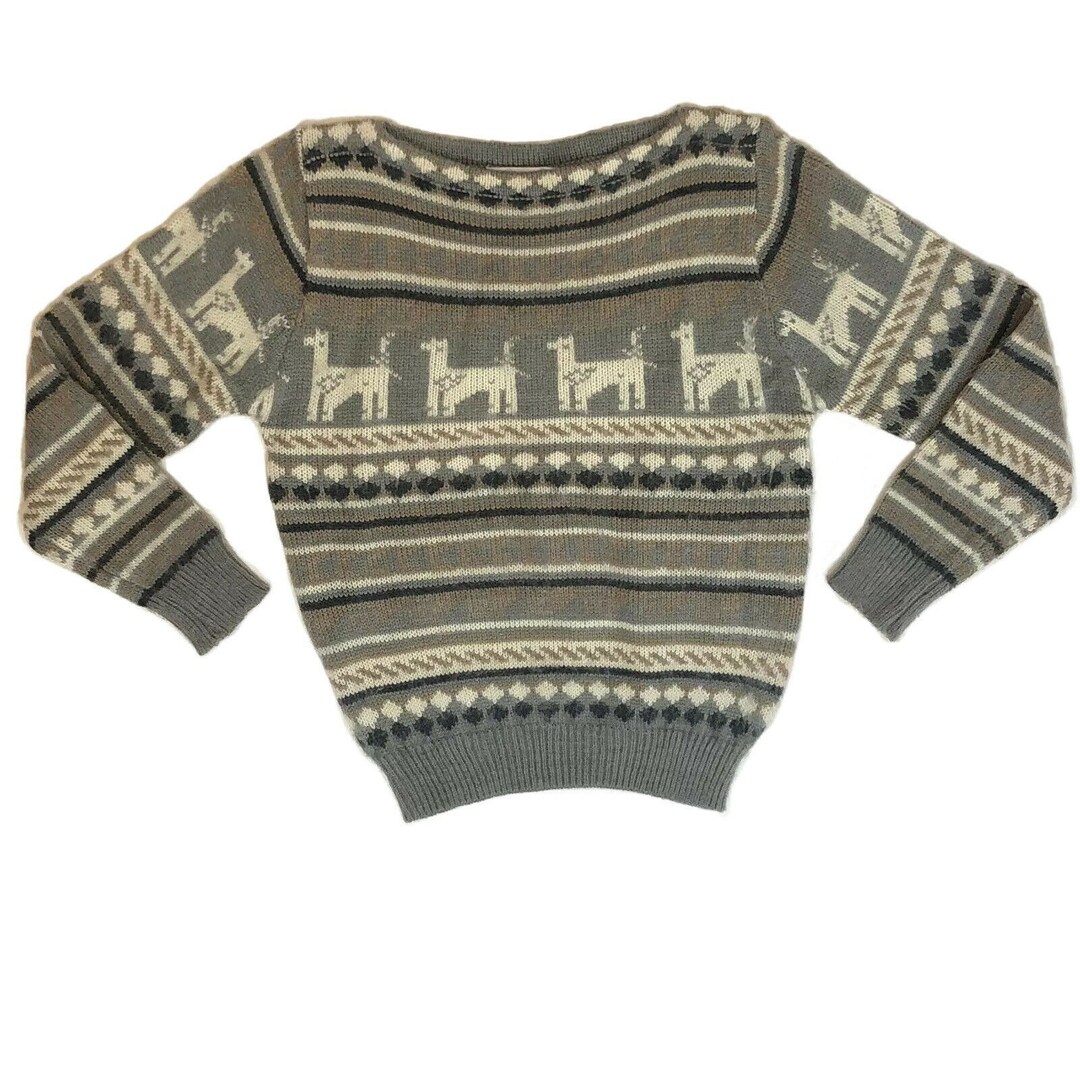1970s Vintage Alpaca Sweater - Llama, Boatneck, Nordic, Hippie, Hygge ...