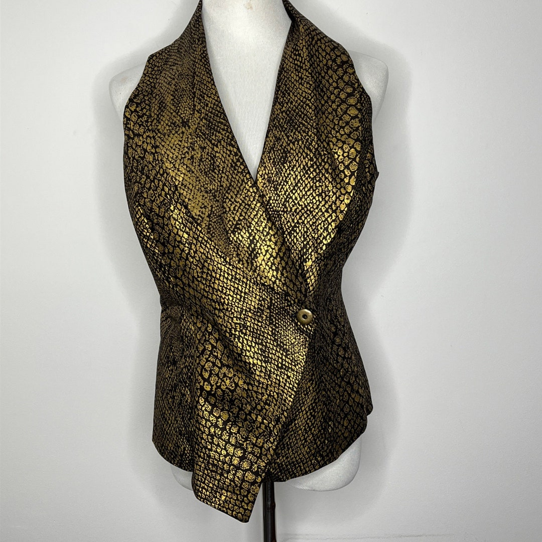 Massata Senegal Snake Print Vest Gold and Black Medium - Etsy
