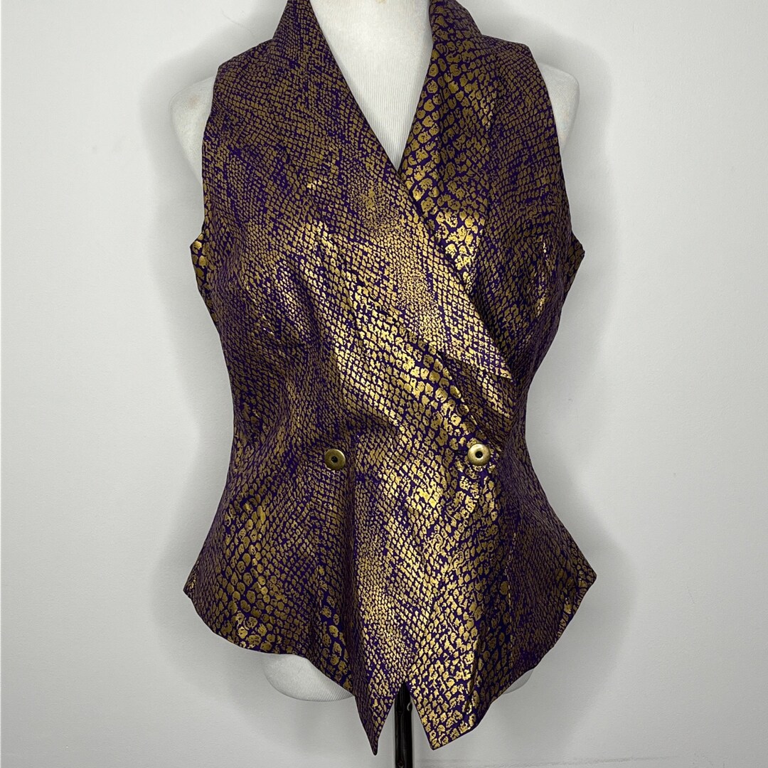 Massata Purple Snake Print Vest Large - Etsy