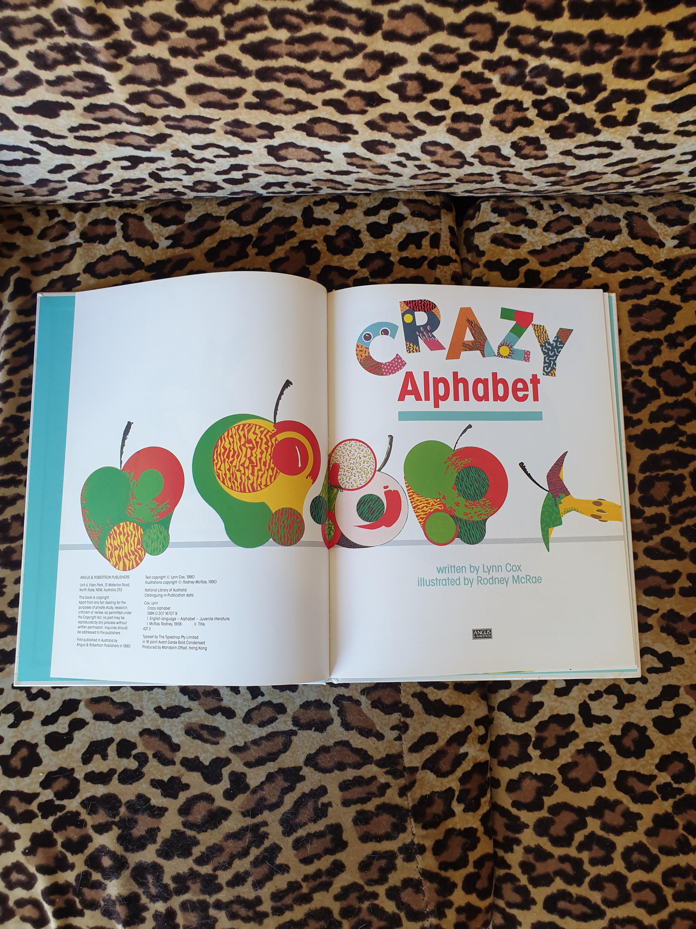 Childrens Book 1990. Crazy Alphabet, Hard Cover. Lynn Fox and Rodney ...