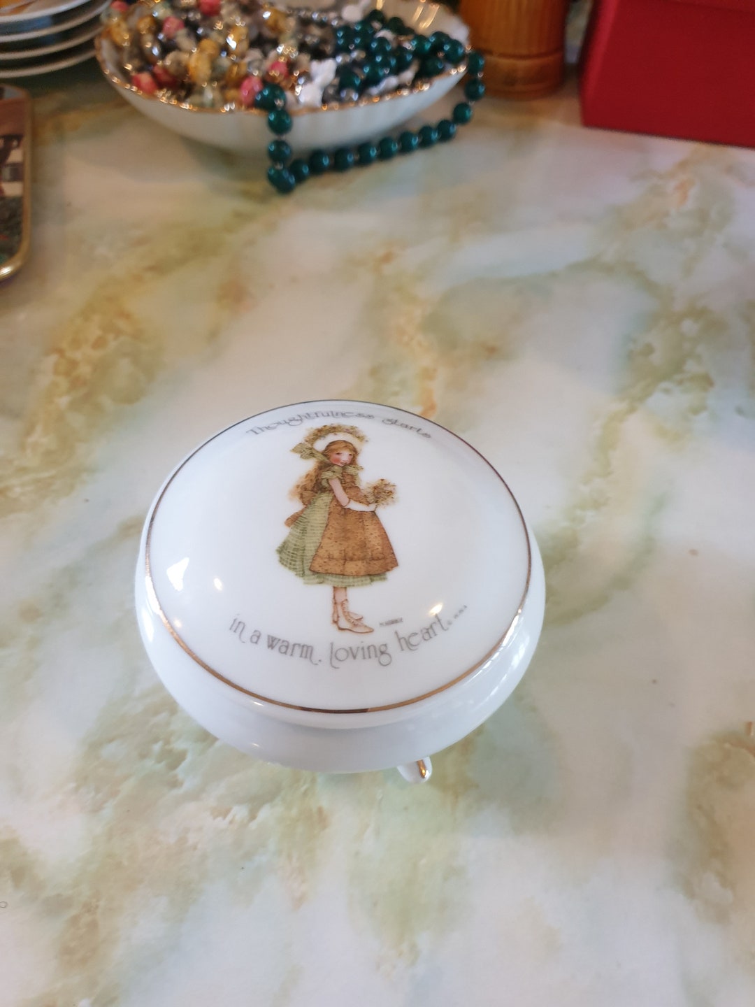 Trinket Box 1974. Holly Hobbie, Porcelain With Legs. Made in Japan, by ...
