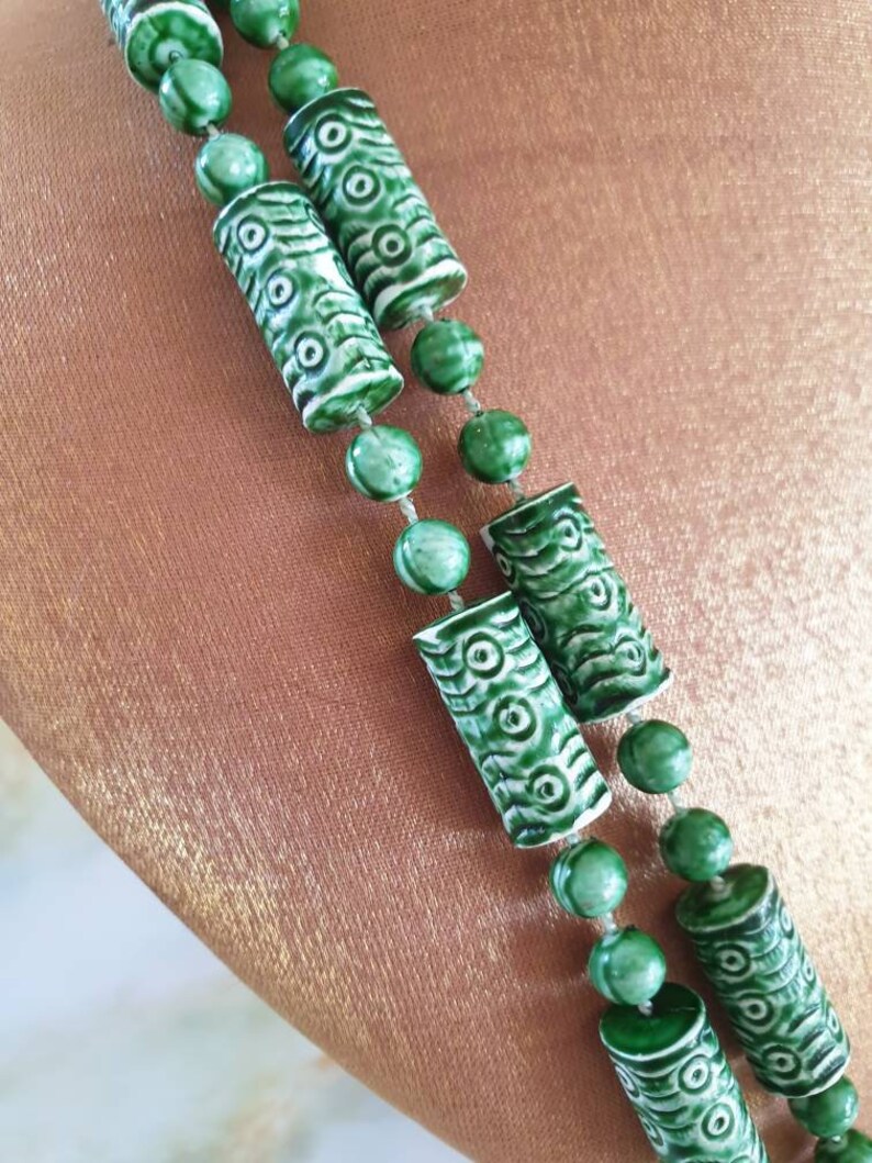 Beads 1970s Long Single Strand Goes Around Neck Twice. - Etsy