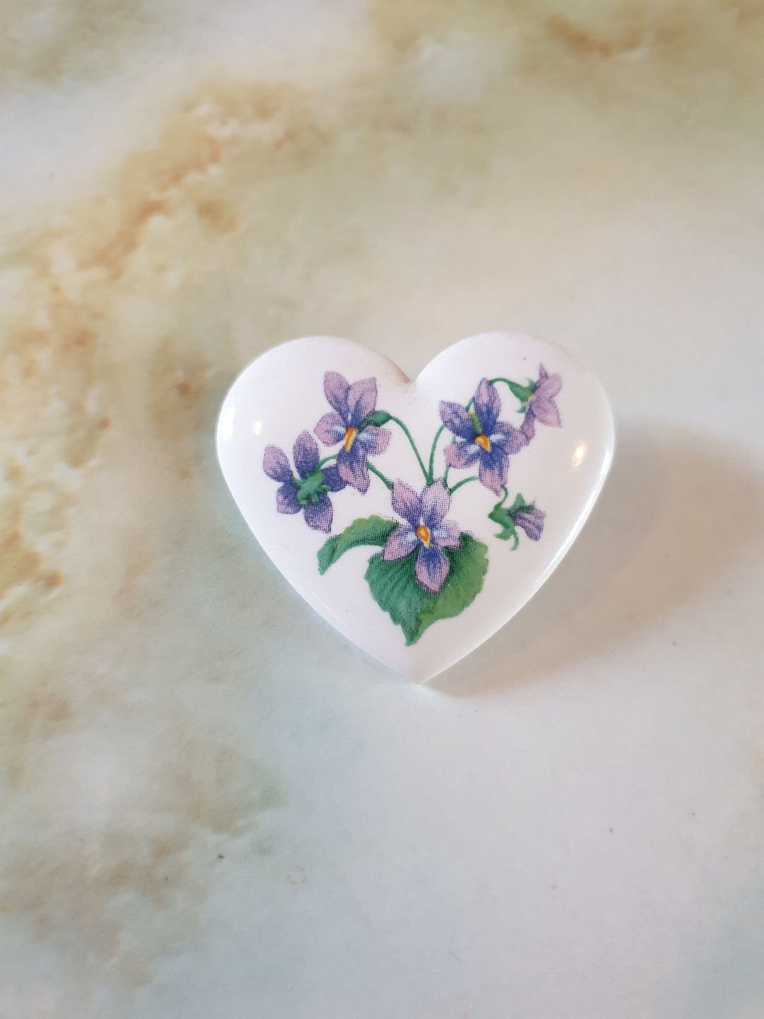 Brooch 1987. Avon Birthday Brooch for February. White Porcelain in a ...