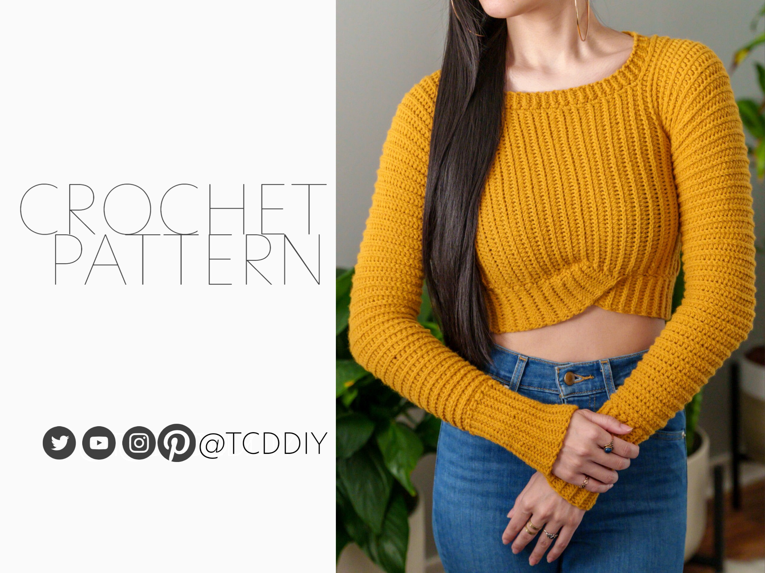 Crochet Pattern Cropped Sweater Pattern PDF Download - Etsy