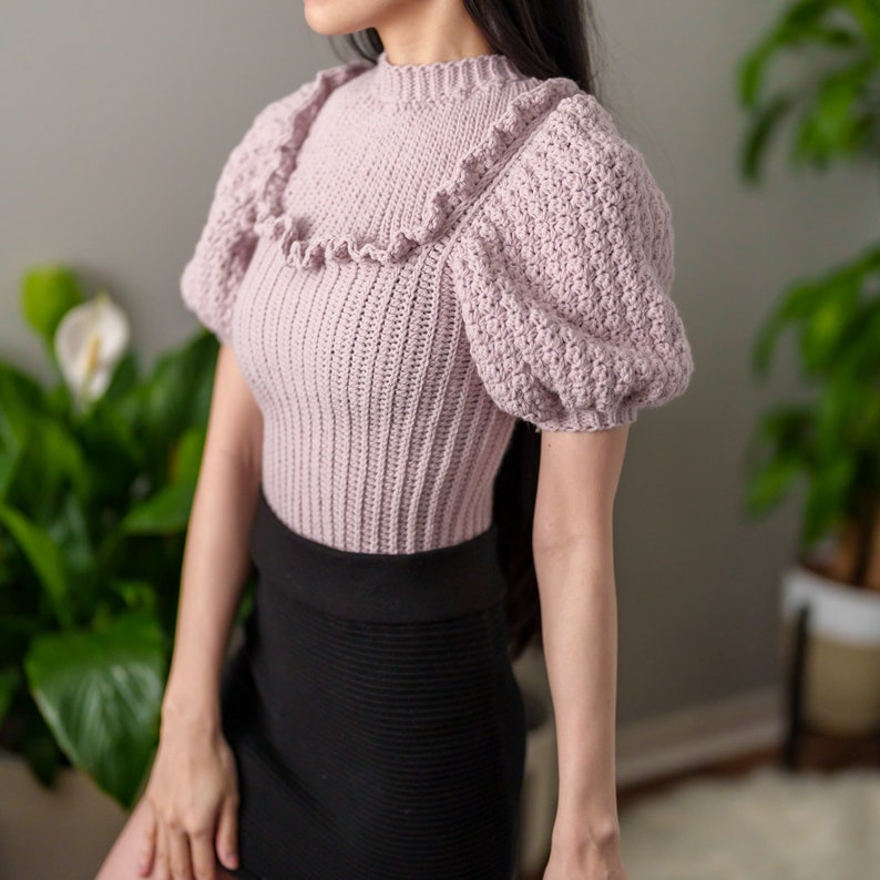 Crochet Pattern Puff Sleeve Top Pattern PDF Download - Etsy