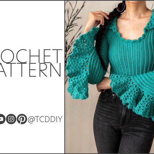 Crochet Pattern Puff Sleeve Top Pattern Pdf Download Etsy