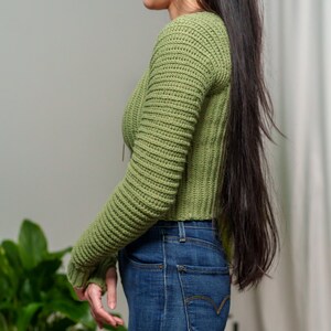 Crochet Pattern | Long Sleeve Boat Neck Sweater W. Thumbhole Cuffs ...