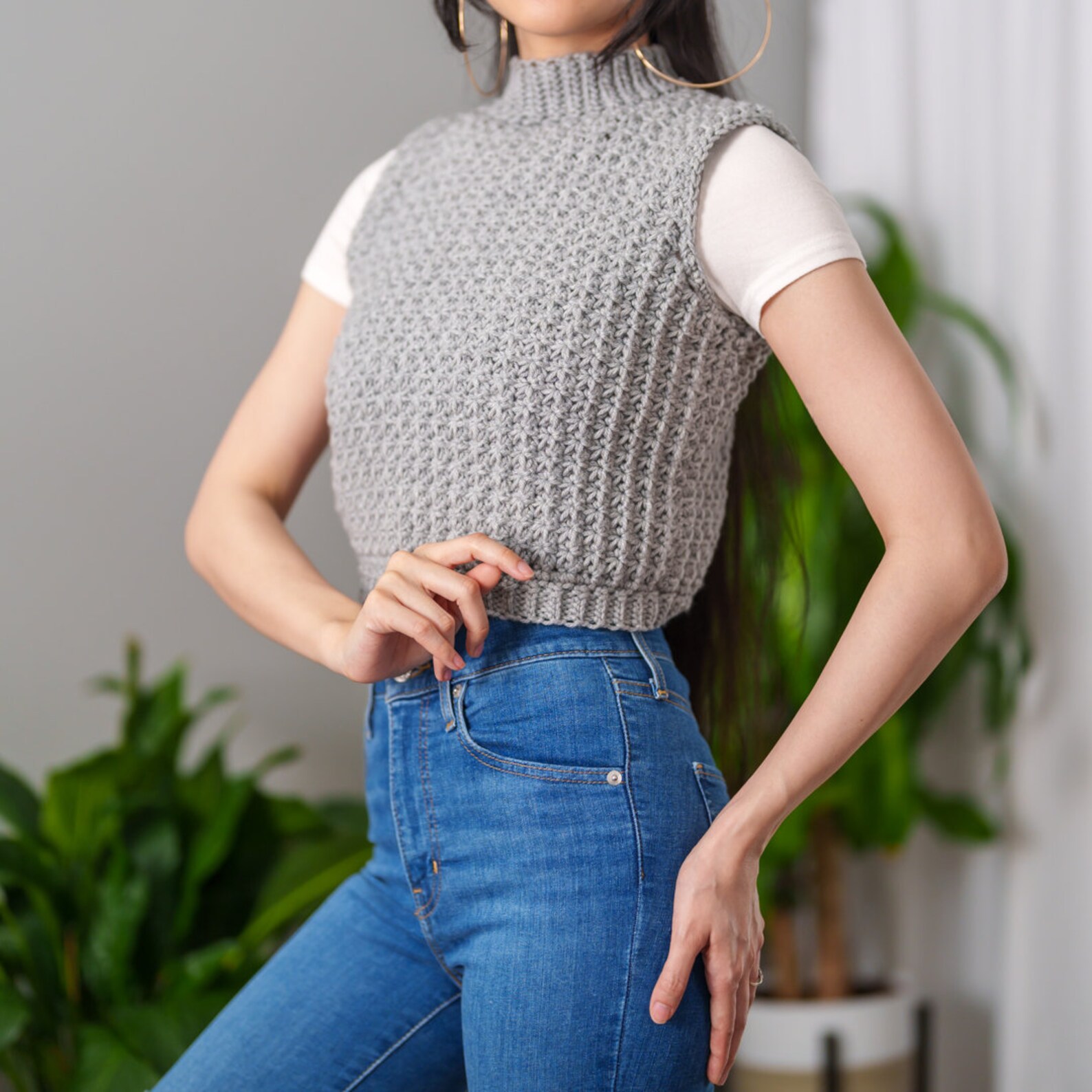 Crochet Pattern Crochet Mock Neck Sweater Vest Pattern PDF - Etsy