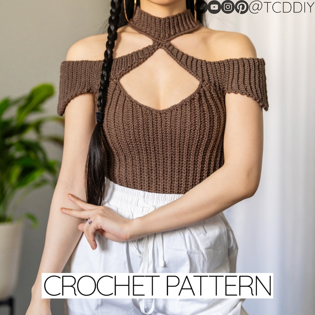 Crochet Pattern | Modern Mock Neck Cut Out Top Pattern | PDF Download ...