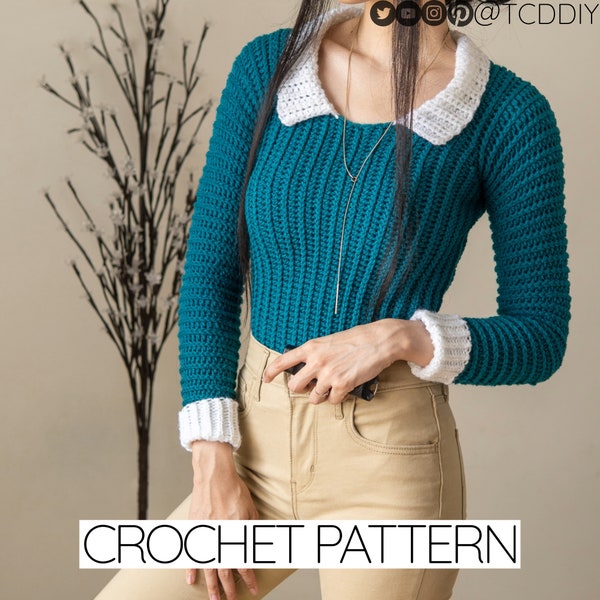 Crochet Collared Shirt Pattern - Etsy