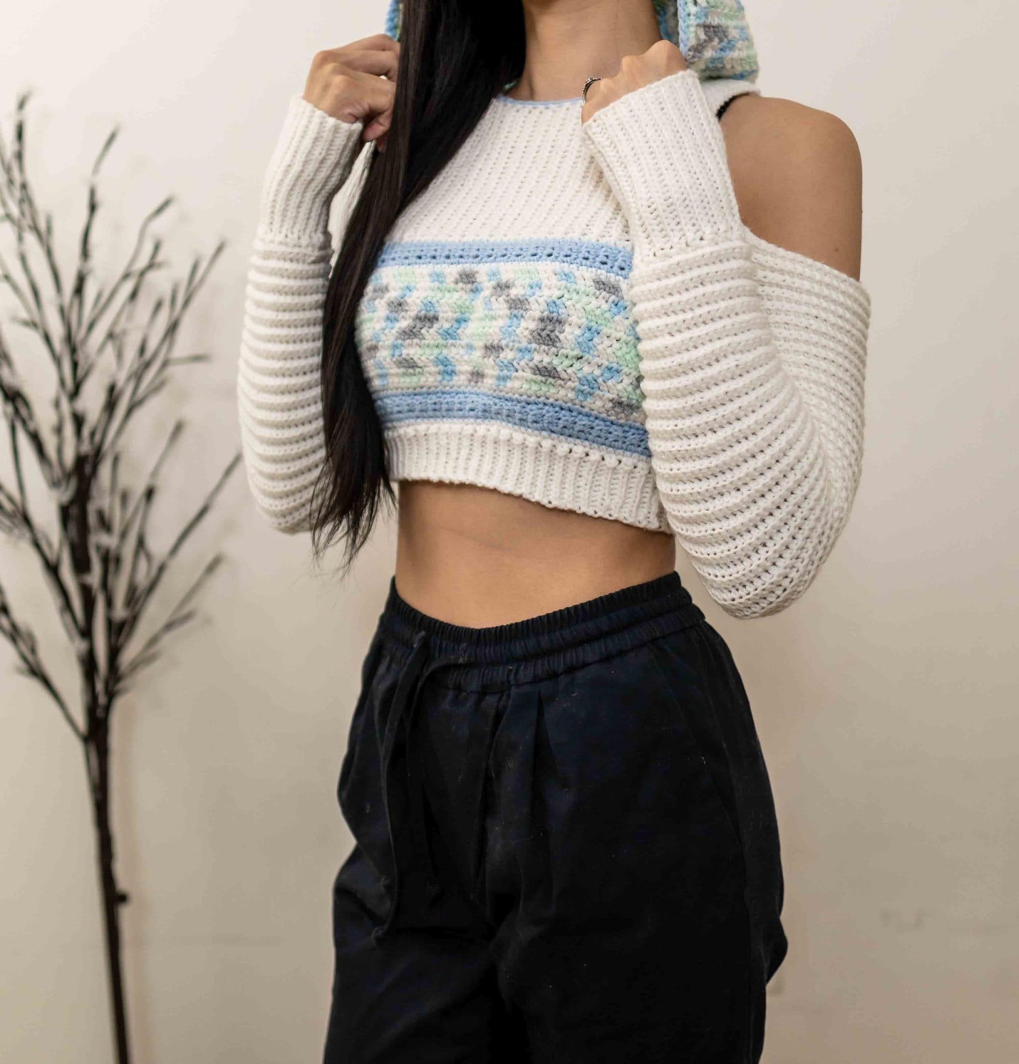 Crochet Pattern Long Sleeve Cropped Hoodie Pattern PDF - Etsy