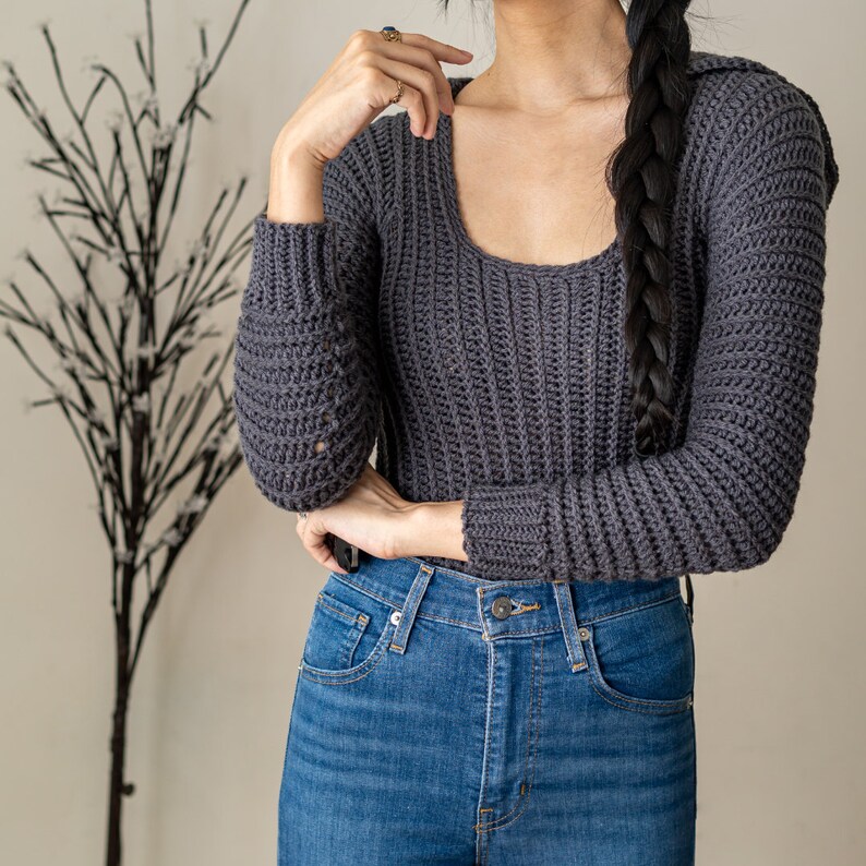 Crochet Pattern Long Sleeve Hoodie Pattern Pdf Download Etsy