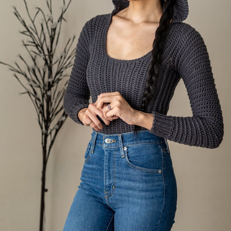 Crochet Pattern Long Sleeve Hoodie Pattern Pdf Download Etsy