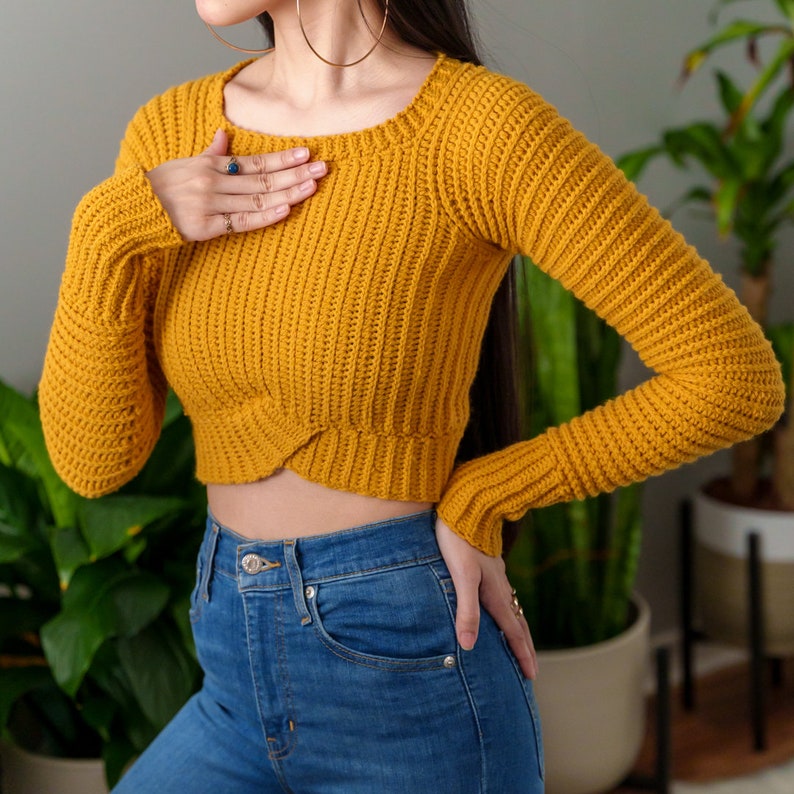 Crochet Pattern Cropped Sweater Pattern PDF Download - Etsy