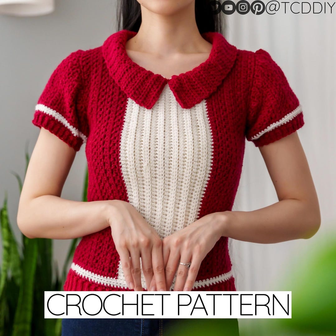 Crochet Pattern | Polo T-shirt | Short Sleeve Collared Sweater | PDF ...