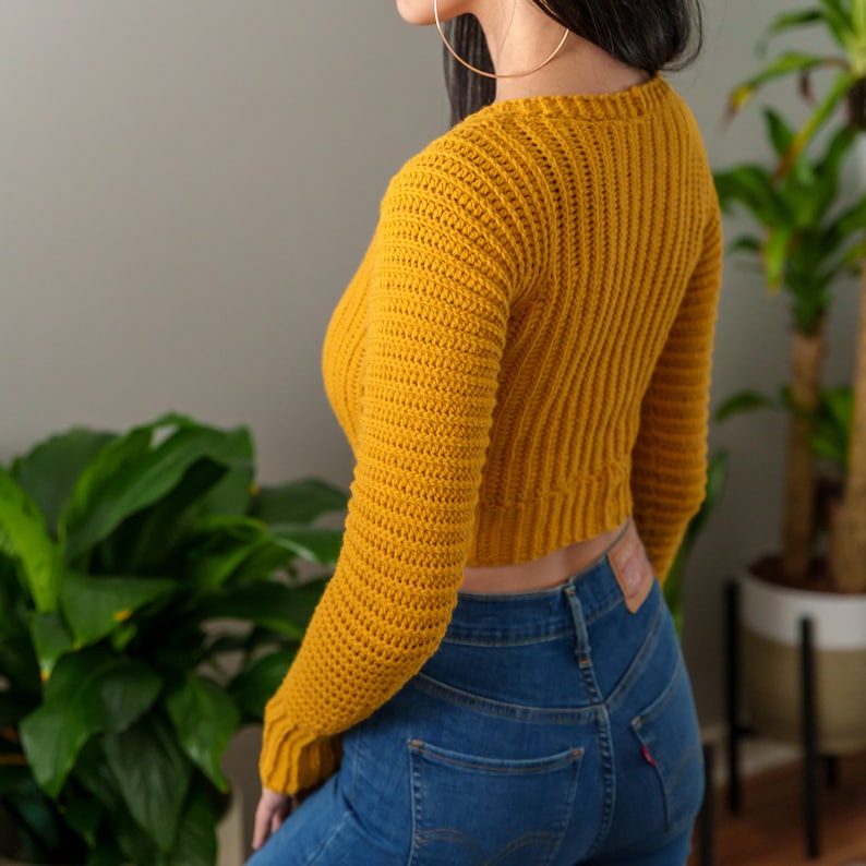 Crochet Pattern Cropped Sweater Pattern PDF Download - Etsy