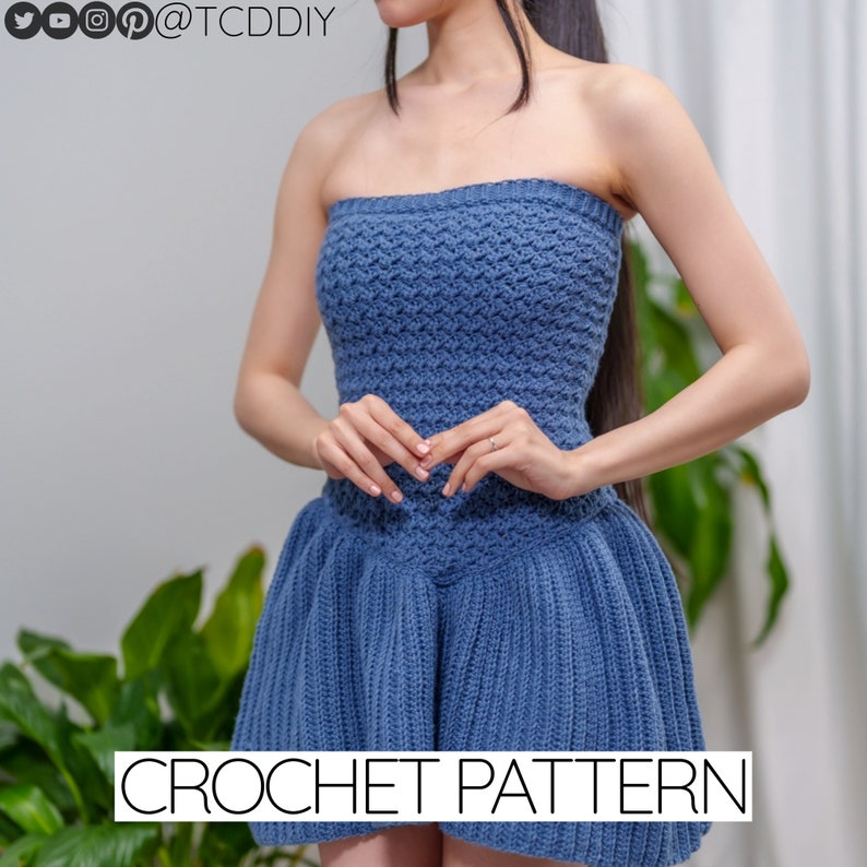 Crochet Pattern | Tube Top Dress W. Suzette Stitch Detail & Mermaid Hem ...