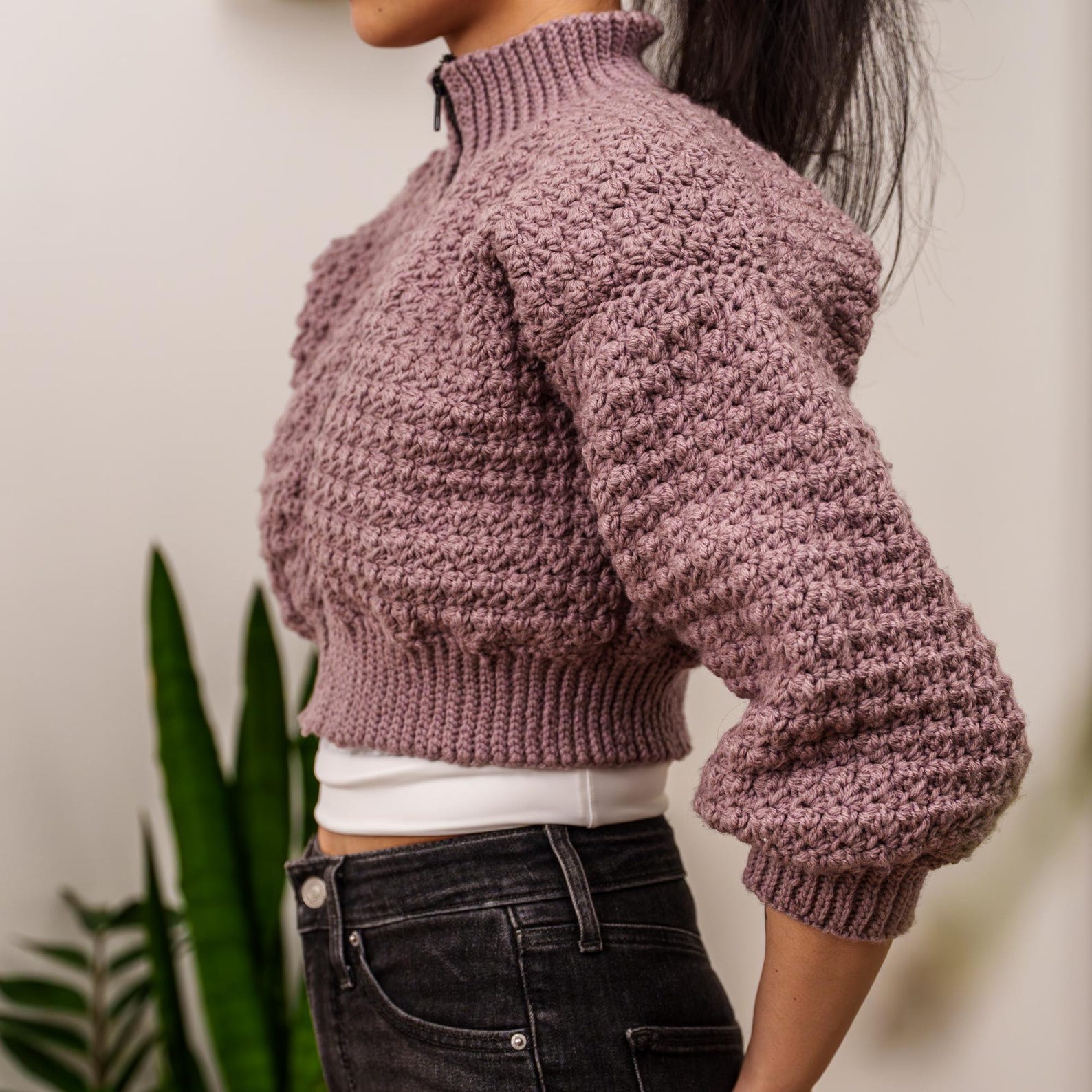 Crochet Pattern | Cropped Bomber Jacket W. Zipper | PDF Download - Etsy