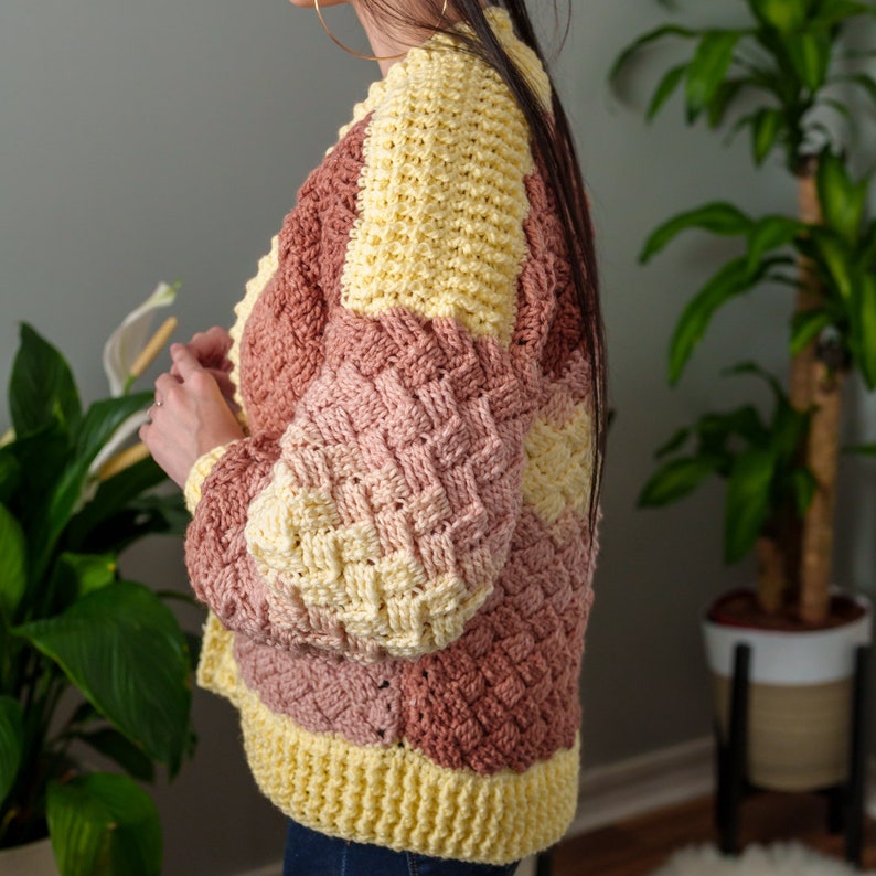 Crochet Pattern | Basketweave Cardigan Sweater | Jacket | PDF Download ...