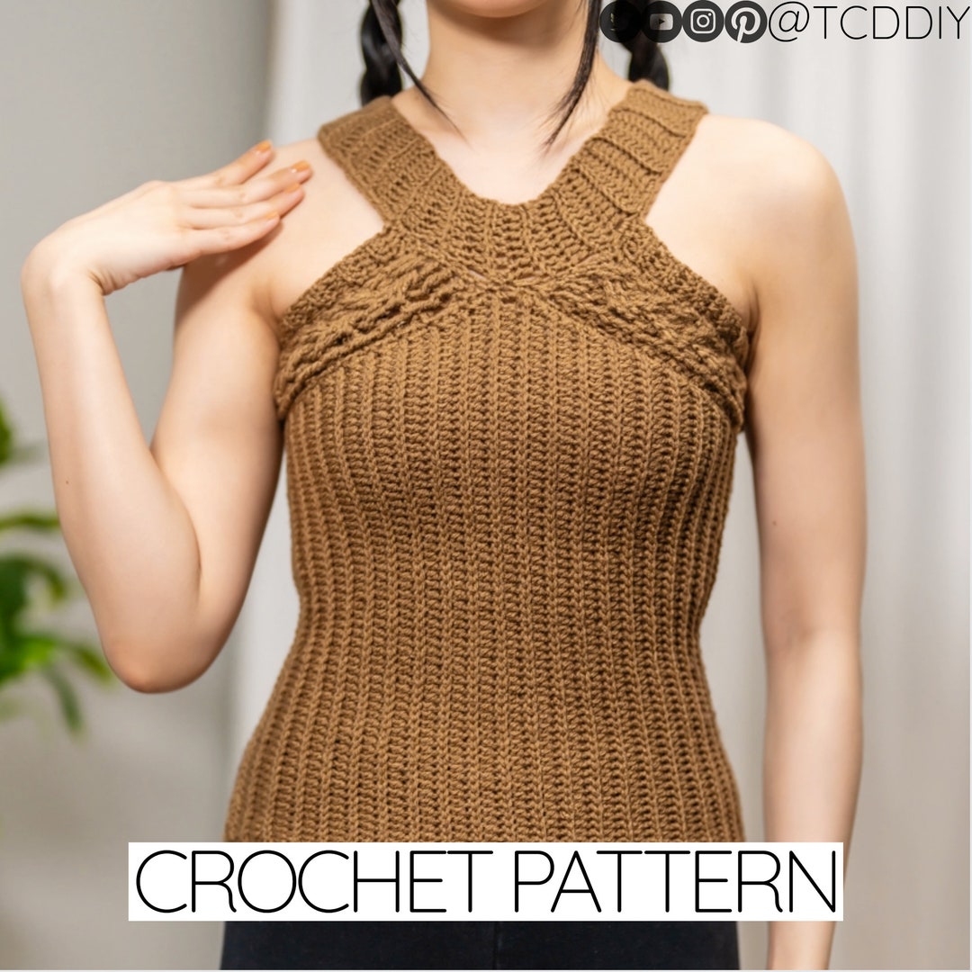 Crochet Pattern | Cable Stitch Wide Collar Vest Pattern | PDF Download ...