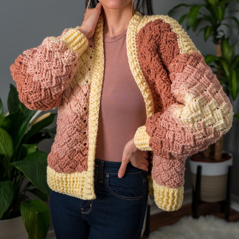 Crochet Pattern | Basketweave Cardigan Sweater | Jacket | PDF Download ...