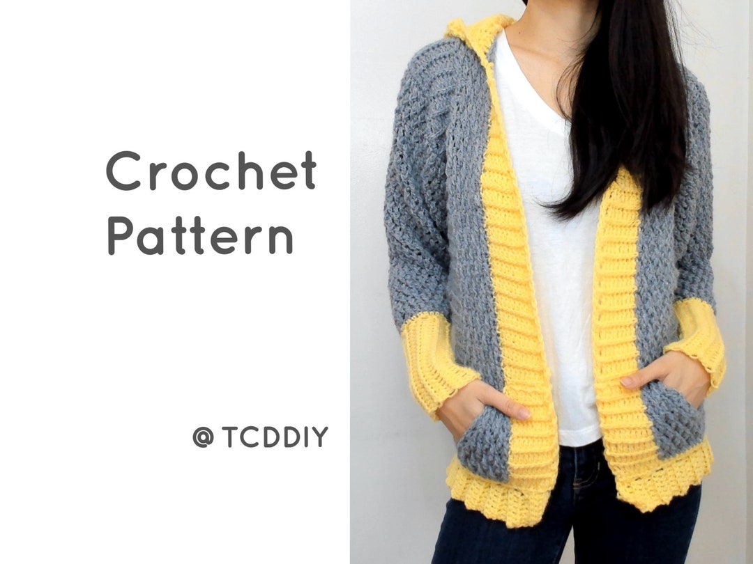 Crochet Pattern Crochet Batwing Cardigan With Hood PDF - Etsy