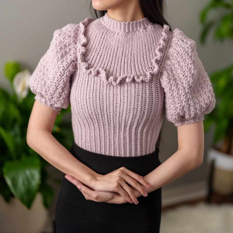 Crochet Pattern Puff Sleeve Top Pattern PDF Download - Etsy
