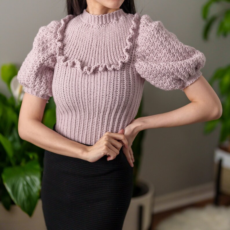 Crochet Pattern Puff Sleeve Top Pattern PDF Download - Etsy