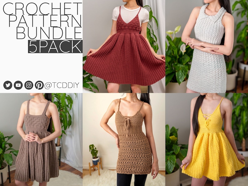 Crochet Pattern Bundle | Best Selling 5 Pack Bundle | Spring Dress ...