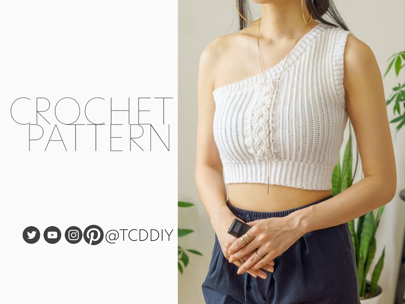 Crochet Pattern Cable Stitch Single Strap Top PDF Download - Etsy