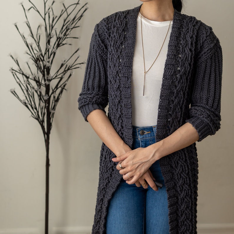Crochet Pattern Cable Stitch Duster Cardigan Pattern PDF - Etsy