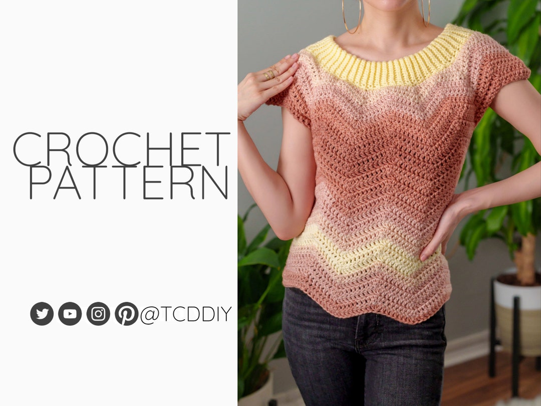 Crochet Pattern Chevron Top Pattern PDF Download - Etsy