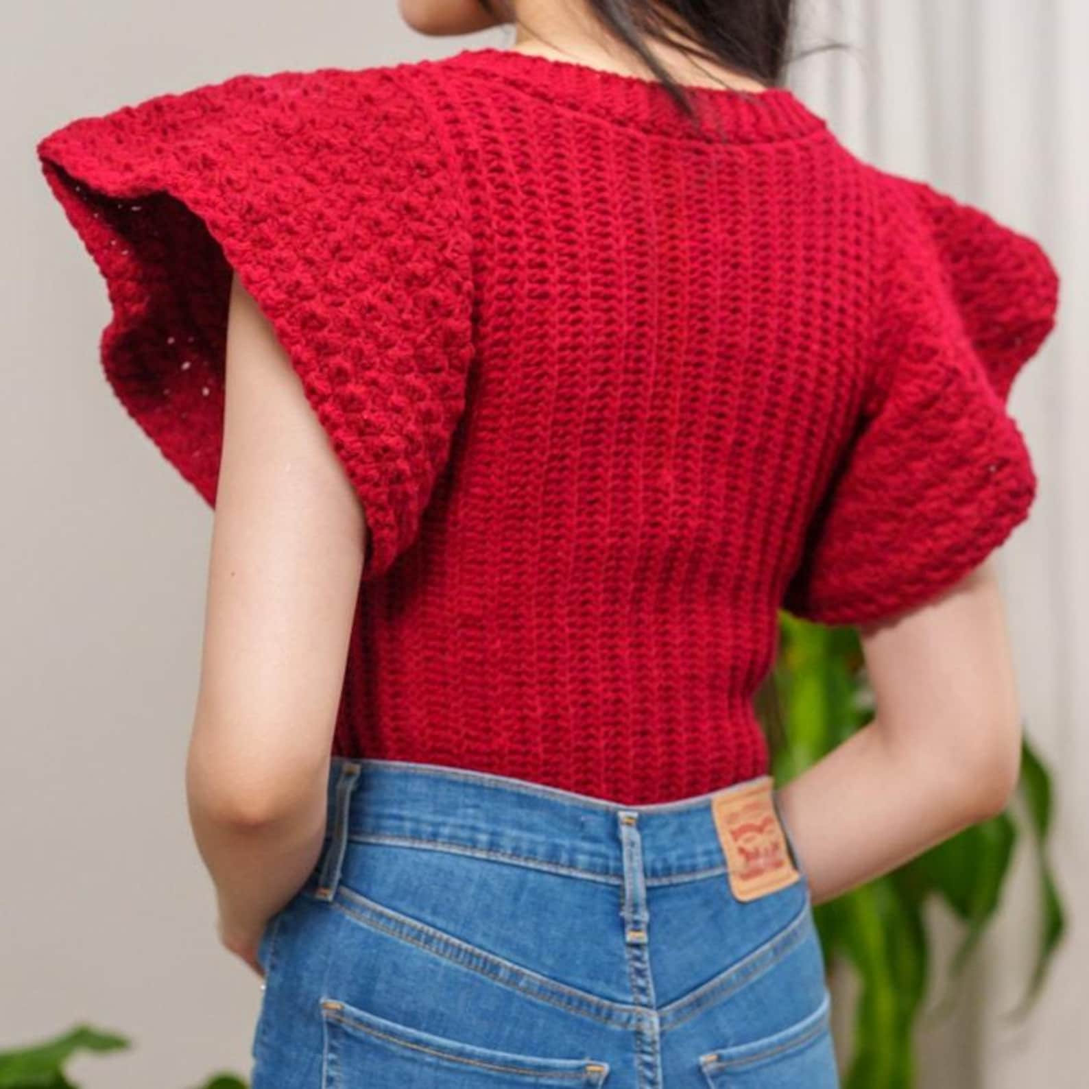 Crochet Pattern | Ribbed Ruffle Top W. Scoop Neck & Chest Detail | PDF ...