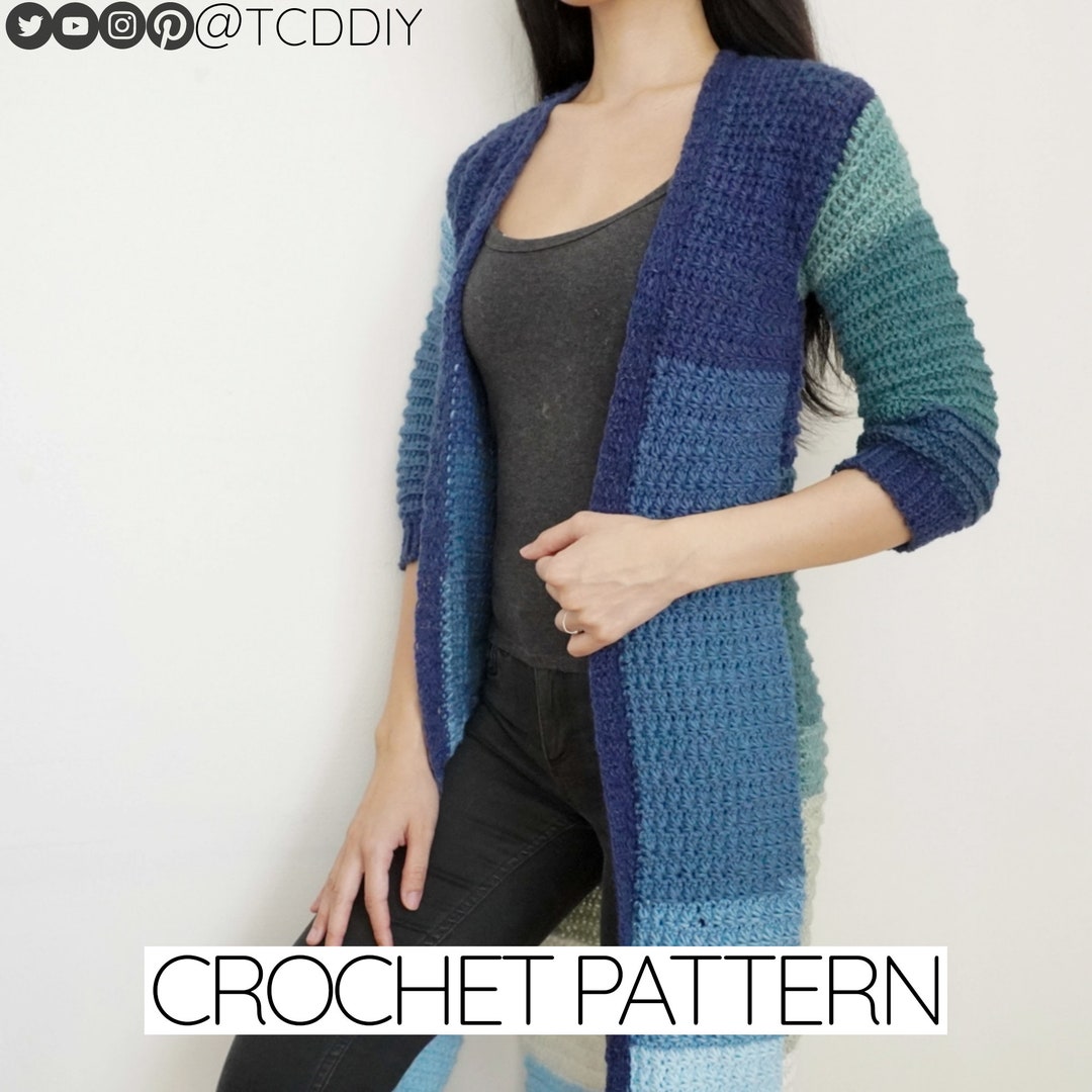 Crochet Star Stitch Duster Cardigan Pattern: Short Sleeve Jacket (PDF ...
