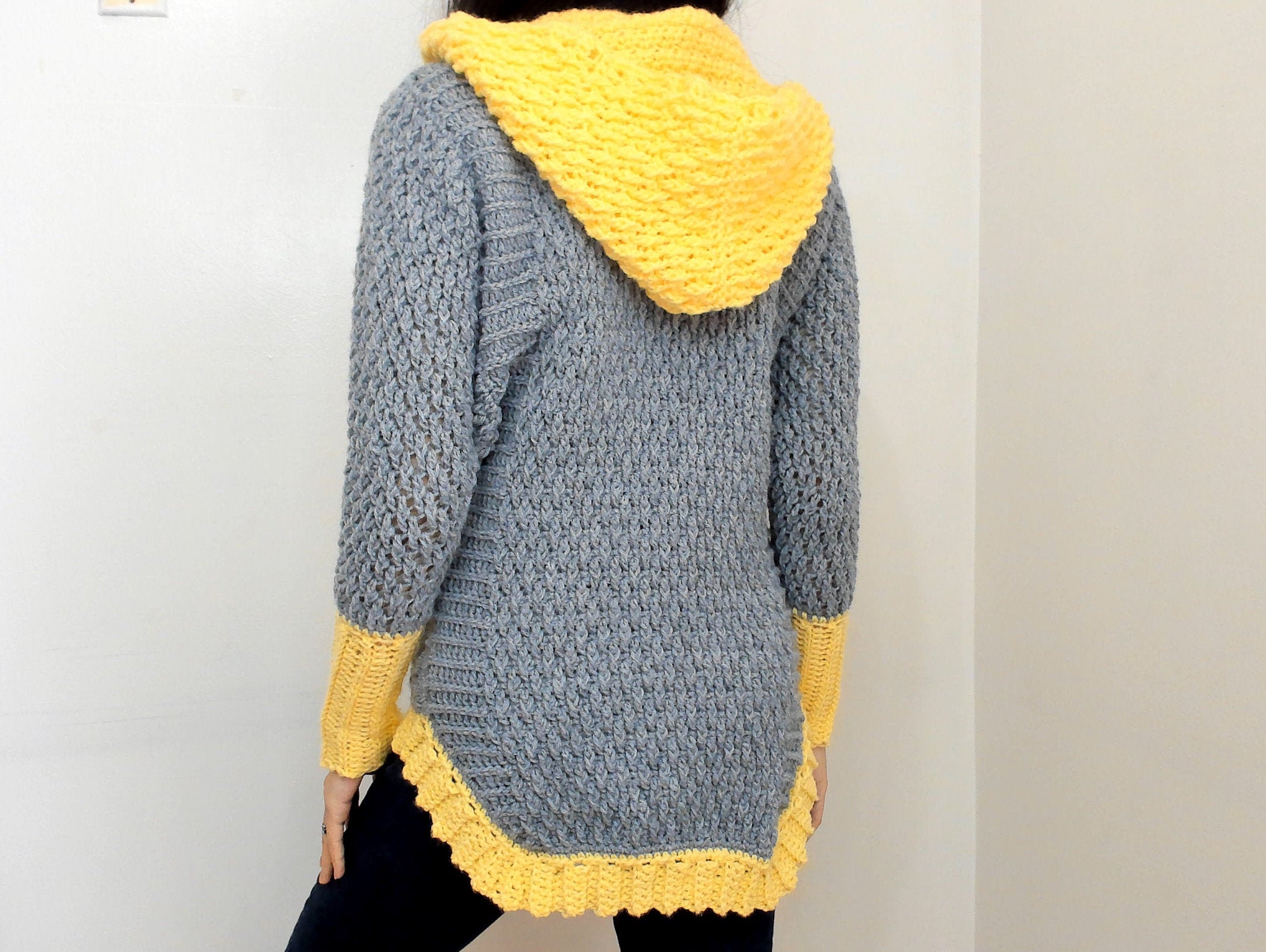 Crochet Pattern Crochet Batwing Cardigan With Hood PDF - Etsy