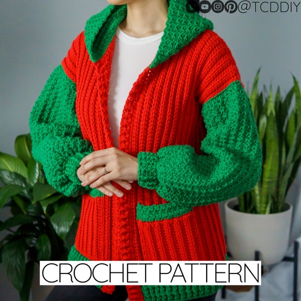 Crochet Christmas Cardigan Pattern - Etsy