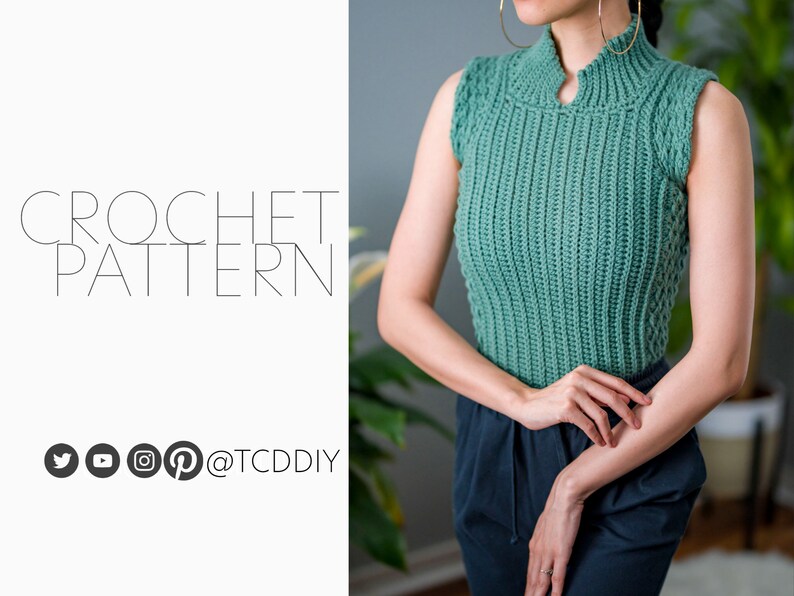 Crochet Pattern Sleeveless Top Pattern PDF Download - Etsy