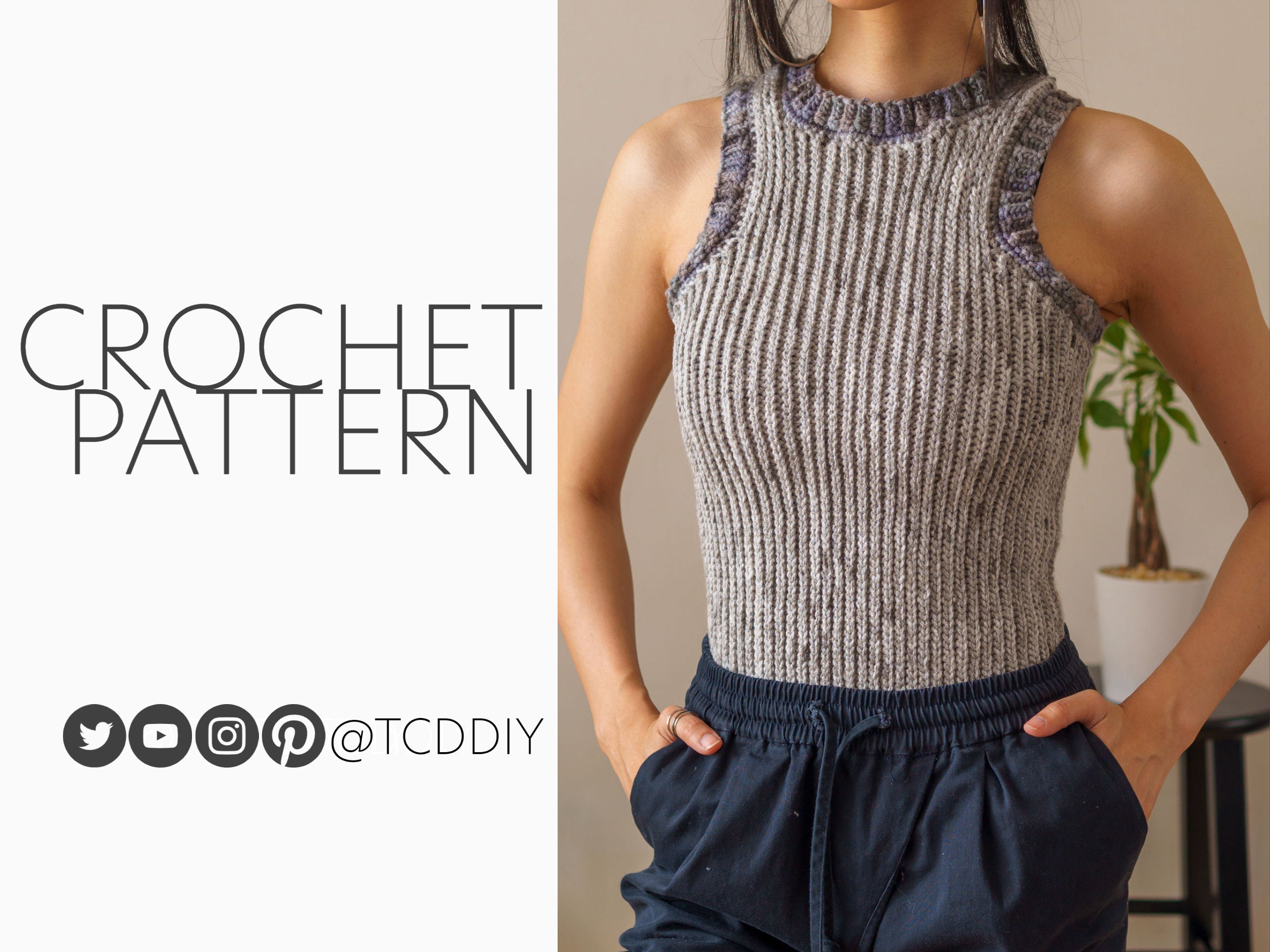Crochet Pattern Easy Crochet Tank Top PDF Download - Etsy