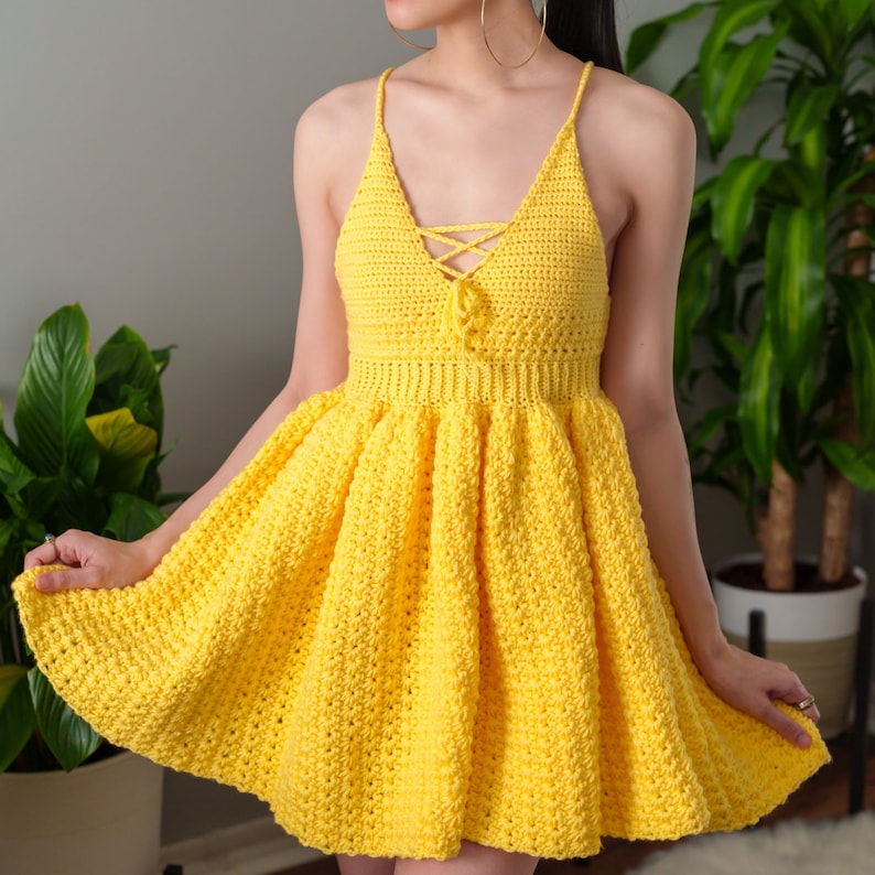 Crochet Pattern | Tank Top Sundress | Front Tie Star Stitch Dress | PDF ...