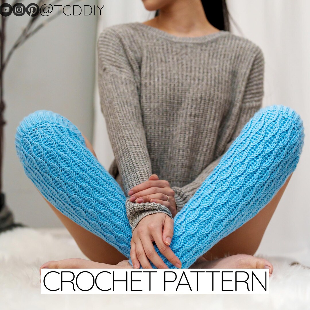Crochet Pattern | Almond Stitch Leg Warmers | Tights | Leggings | Knee ...