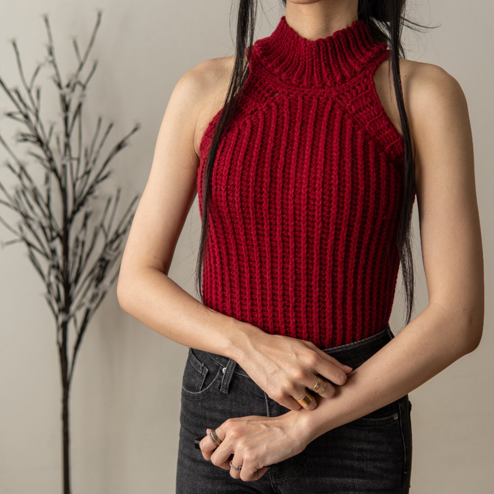 Crochet Pattern Sleeveless Mock Neck Pattern PDF Download - Etsy