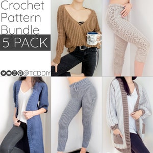 Crochet Pattern Bundle | Best Seller 5 Pack | Crochet Cardigan Patterns ...
