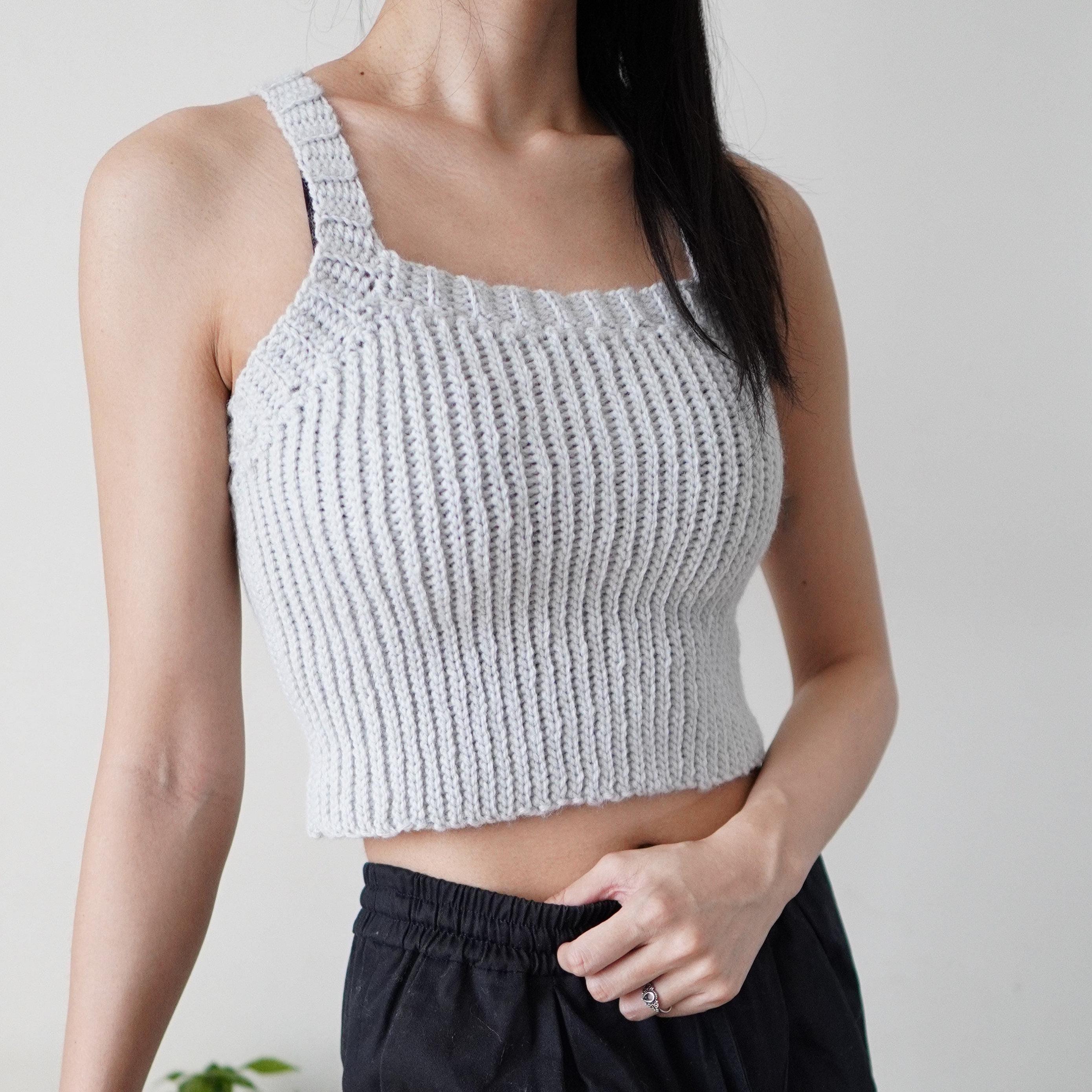 Crochet Pattern | Easy Square Neck Cropped Tank Top | Ribbed | PDF ...