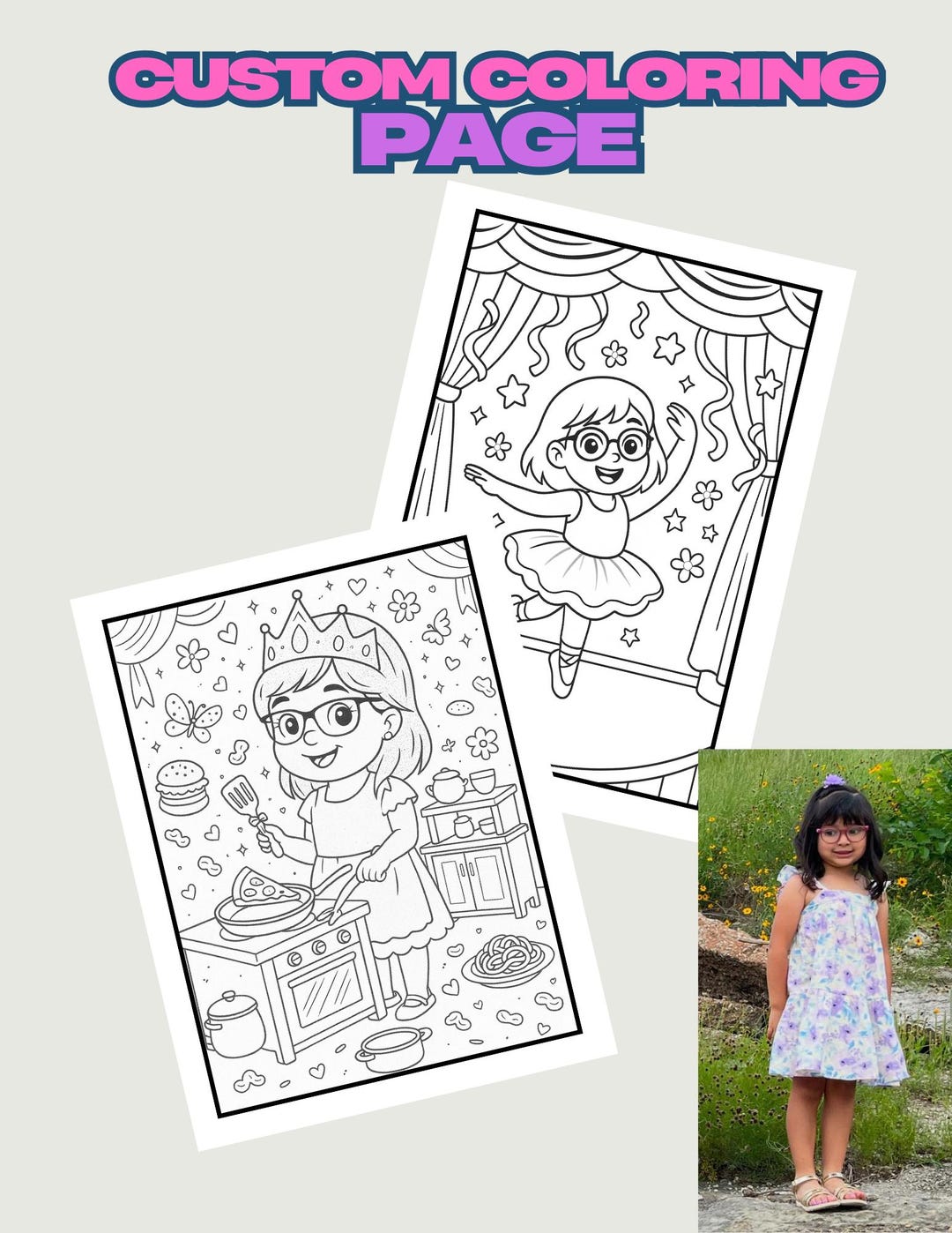 5+ Custom Coloring Pages From Photo, Personalized Coloring Page, Custom ...