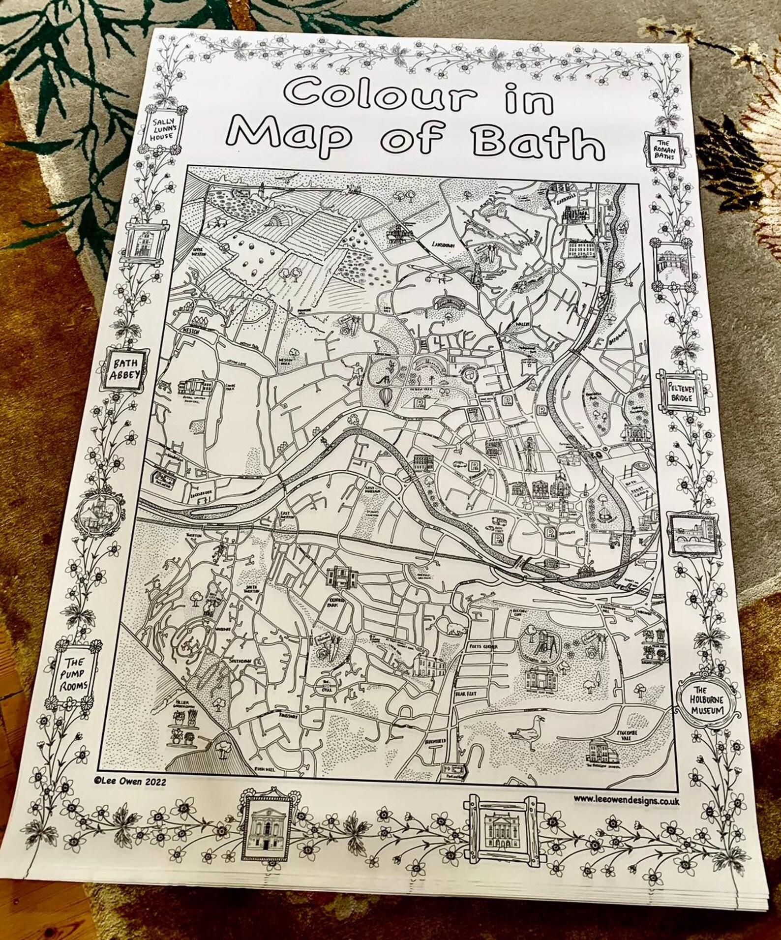 Colour in Map of Bath - Etsy