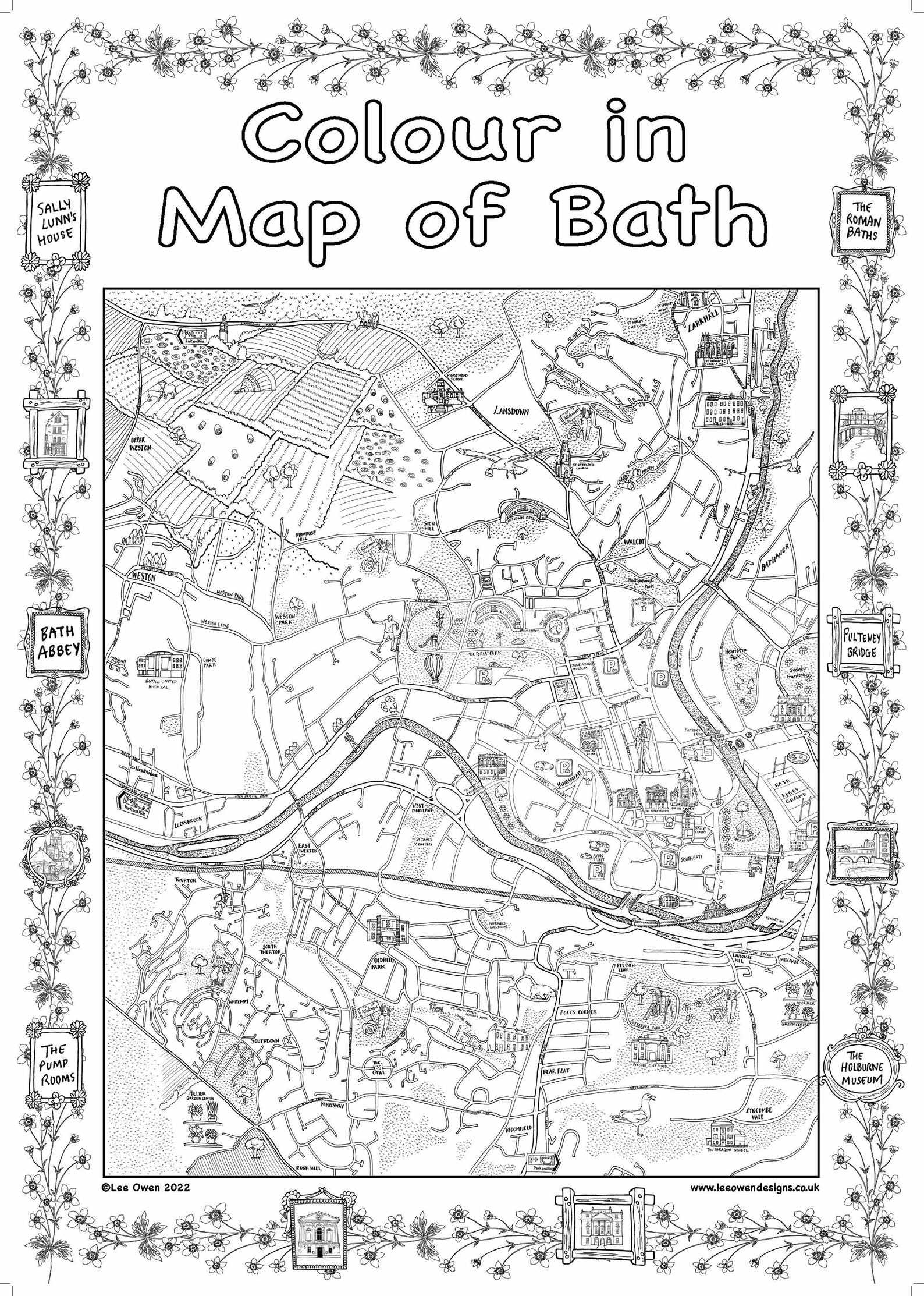 Colour in Map of Bath - Etsy