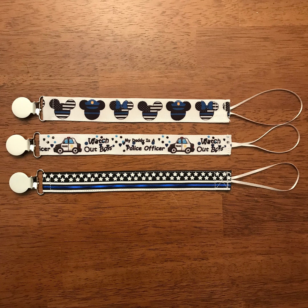Police Pacifier Clip, Paci Clip, Binky Clip, Toy Clip, Police Officer ...